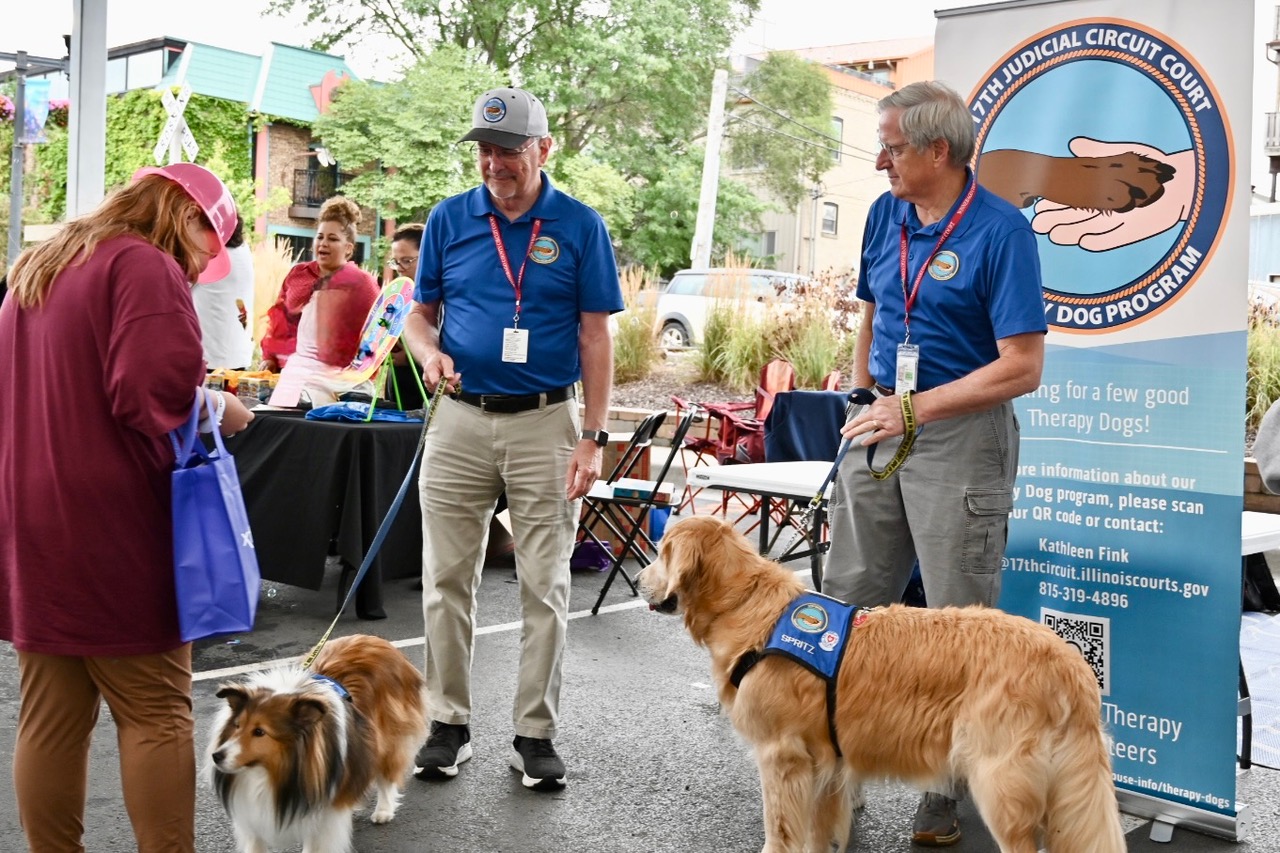 Therapy Dogs at National Night Out Activities - 17th Circuit Therapy Dogs